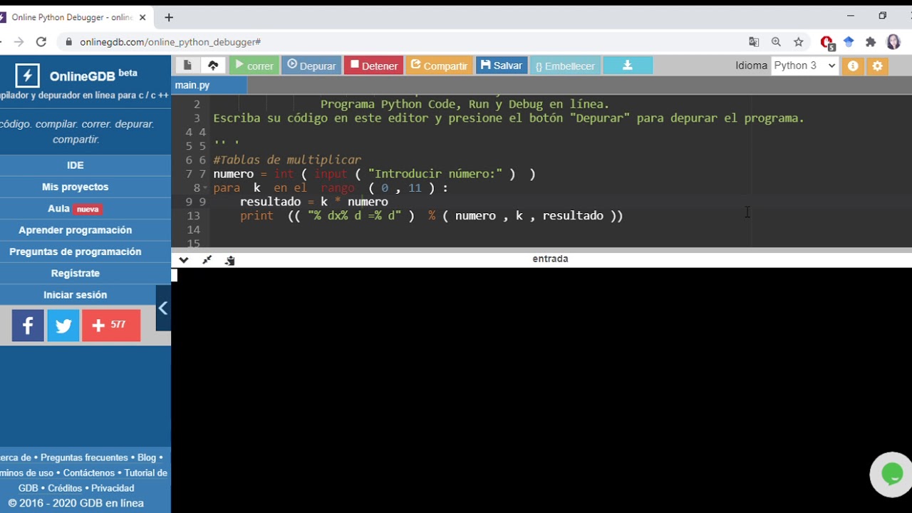 Tablas De Multiplicar Python 3 For Youtube