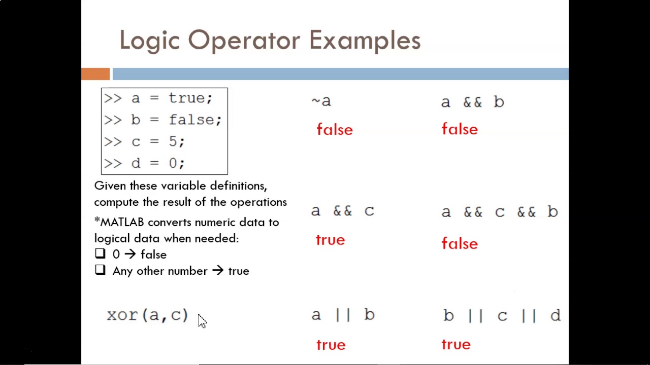 6 2 Logic Operators Youtube