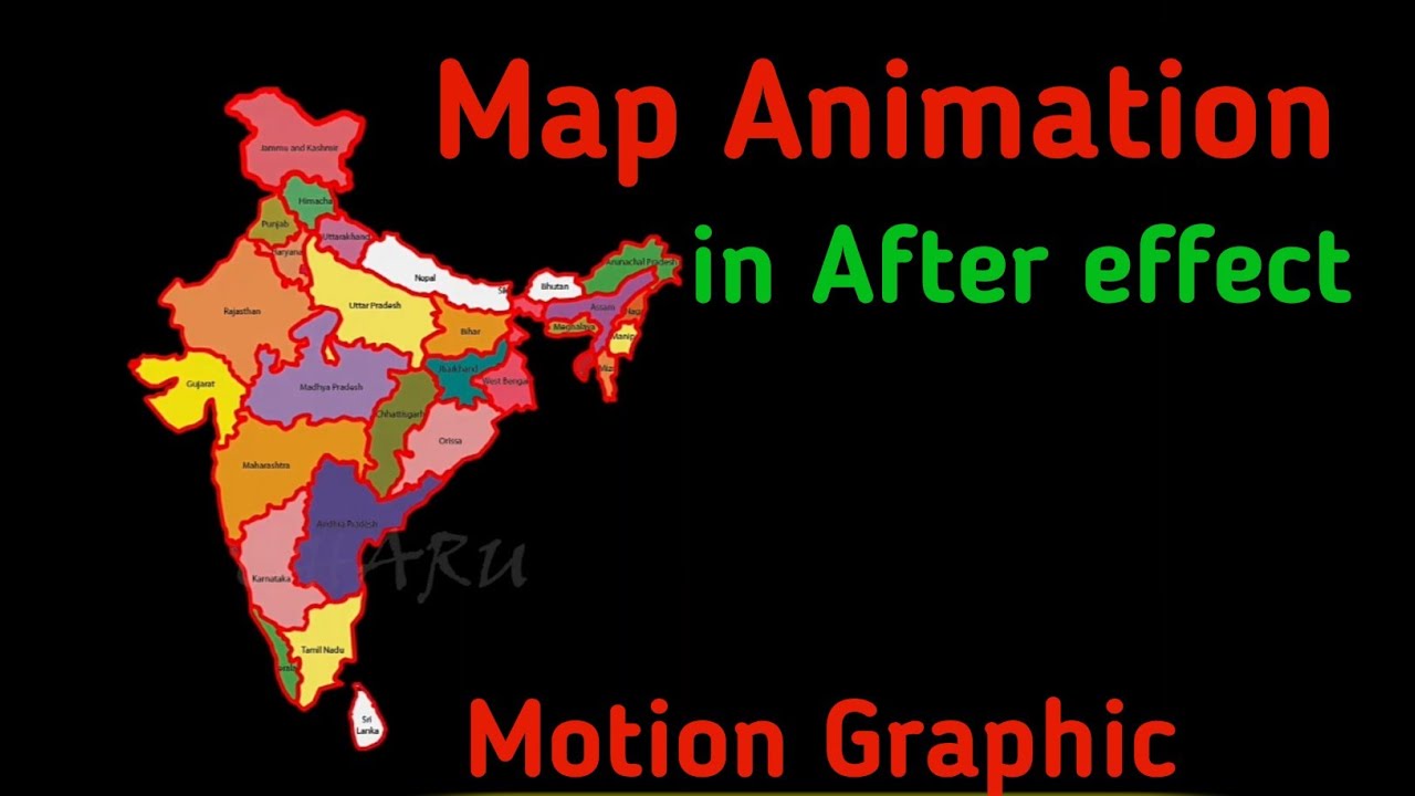 India Map Animation In After Effect Motion Graphic Video Editing