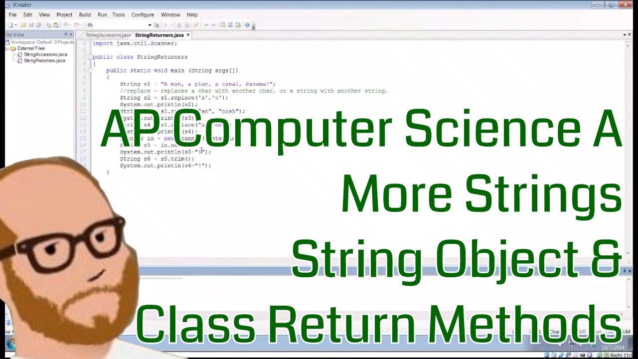 Computer Science Ap More Strings String Object And Class Return