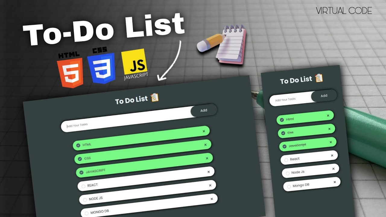 Build To Do List Using Html Css Js рџљђ Youtube