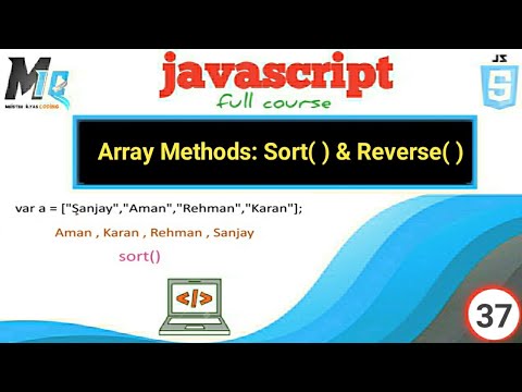 Array Methods Sort Reverse In Javascript In Urdu Hindi Youtube