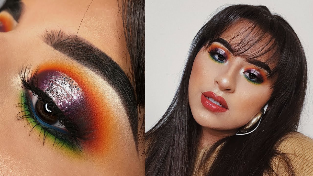 Colorful Glitter Halo Eye Tutorial Alexandra Leyva Youtube