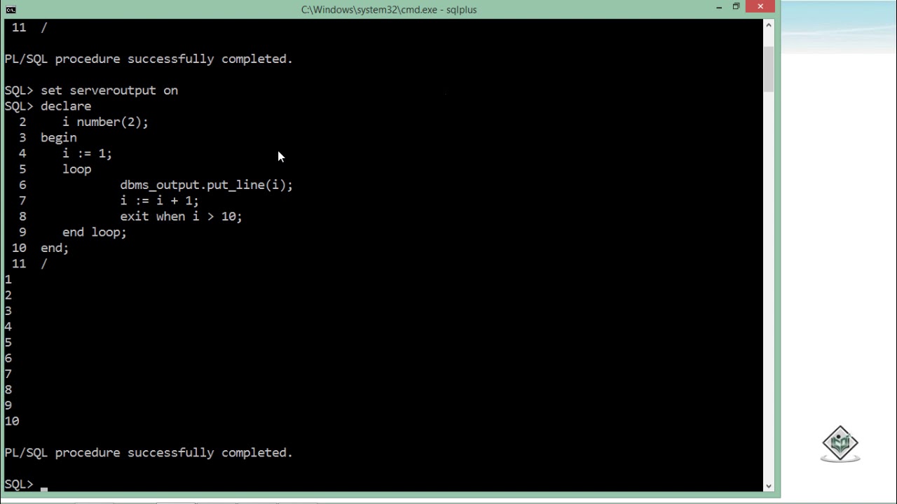 Oracle Pl Sql Loops Youtube