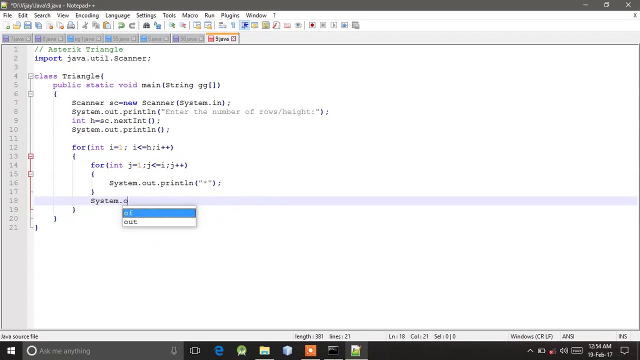 9 Java Programming Pattern Asterisk Number Triangle Youtube