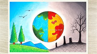 How To Draw World Environment Day Poster Save Earth Drawing Save Nature