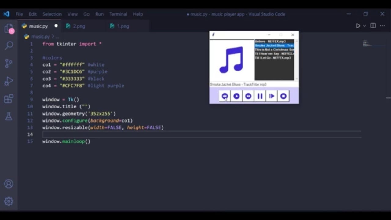 How To Build A Music Player Using Python Tkinter Gui Youtube