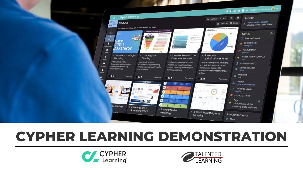 Cypher Learning Lms Ai Authoring Demo Talented Learning Youtube