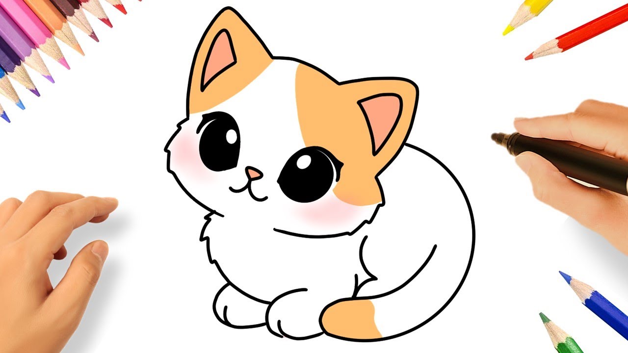 Easy Drawings Of Cute Kittens Easy Drawing Cute Cartoony Cats