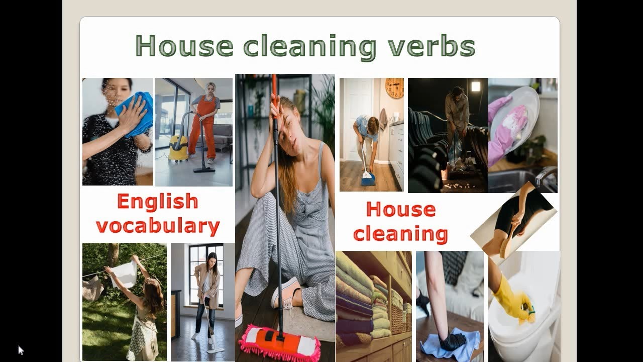 English Vocabulary House Cleaning Verbs 2022 Youtube