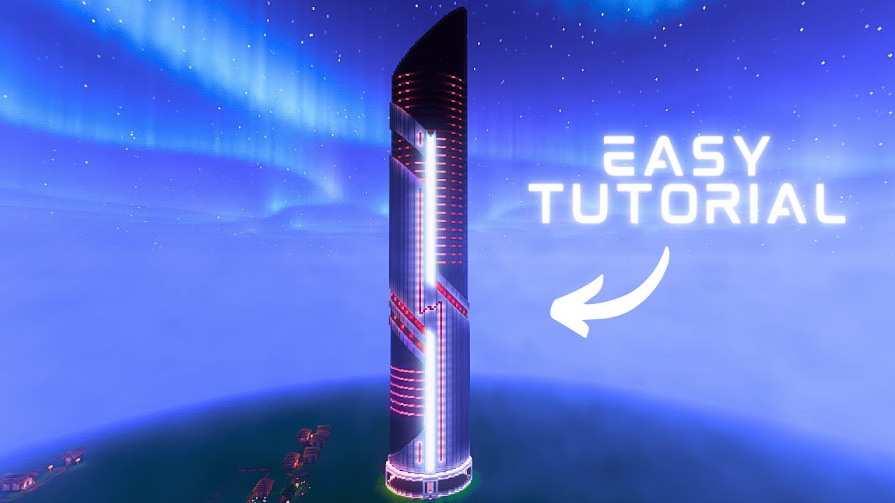 Minecraft Futuristic Cyberpunk Skyscraper Tutorial Youtube