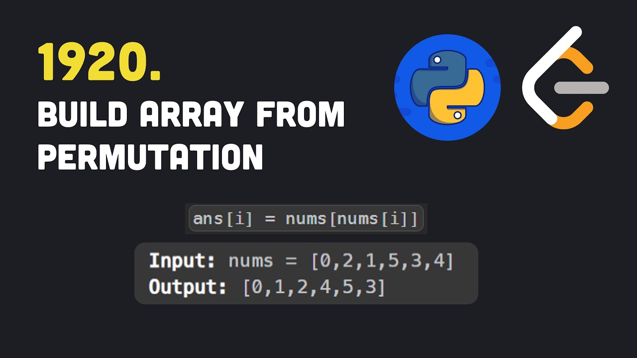 Leetcode 1920 Build Array From Permutation Youtube