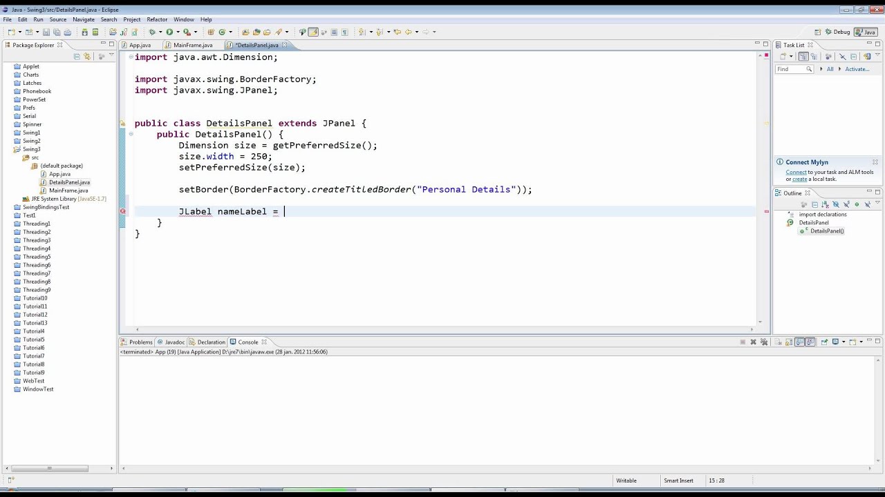 Advanced Java Swing Gui Programming Part 3 Panels And Forms Youtube