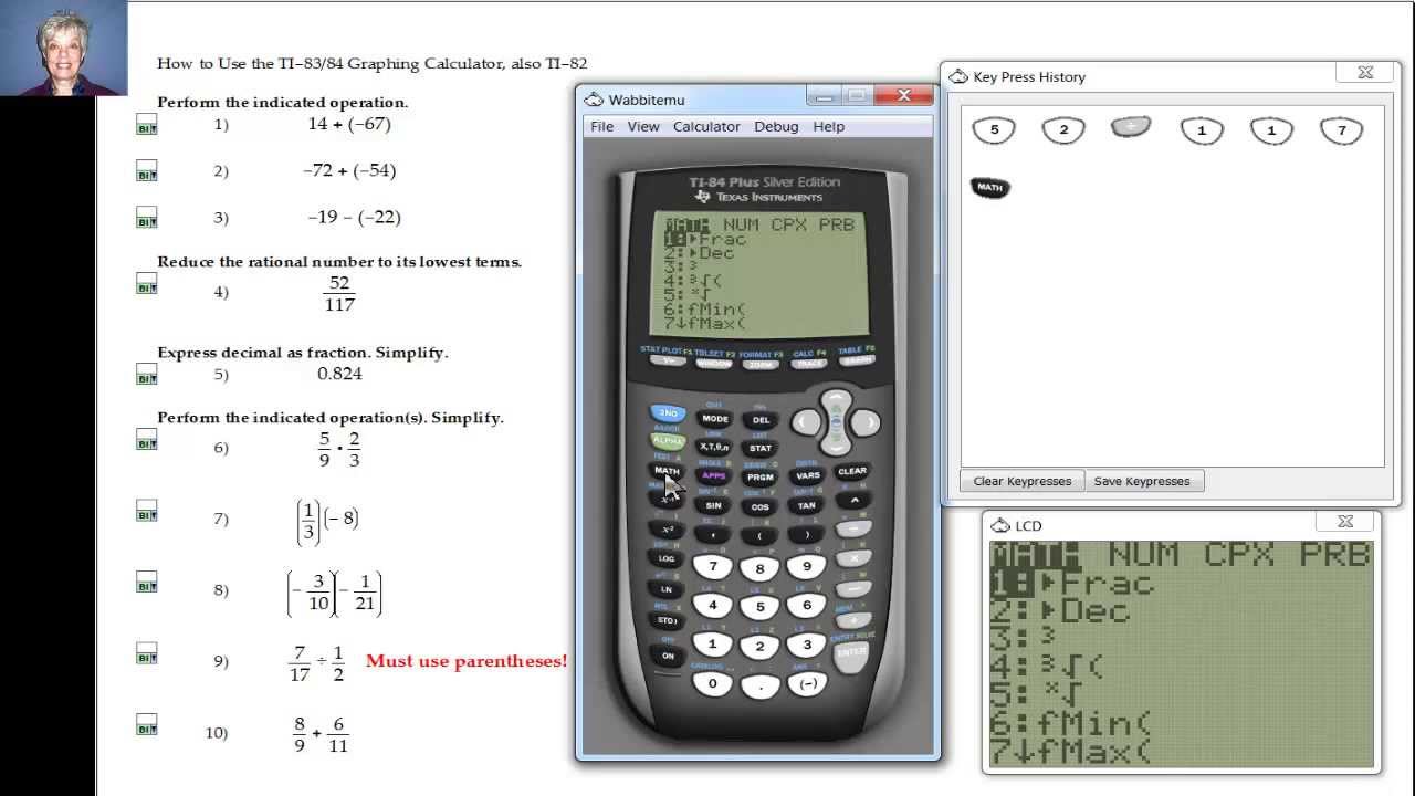 Basic Ti Graphing Calculator Instructions Youtube