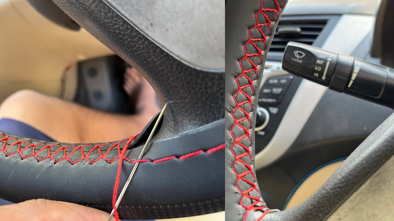 Car Steering Wheel Cover Leather Sewing Easy Installation How To