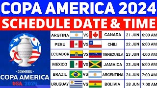 Copa America 2024 Schedule Copa America 2024 Full Fixtures Copa America ...