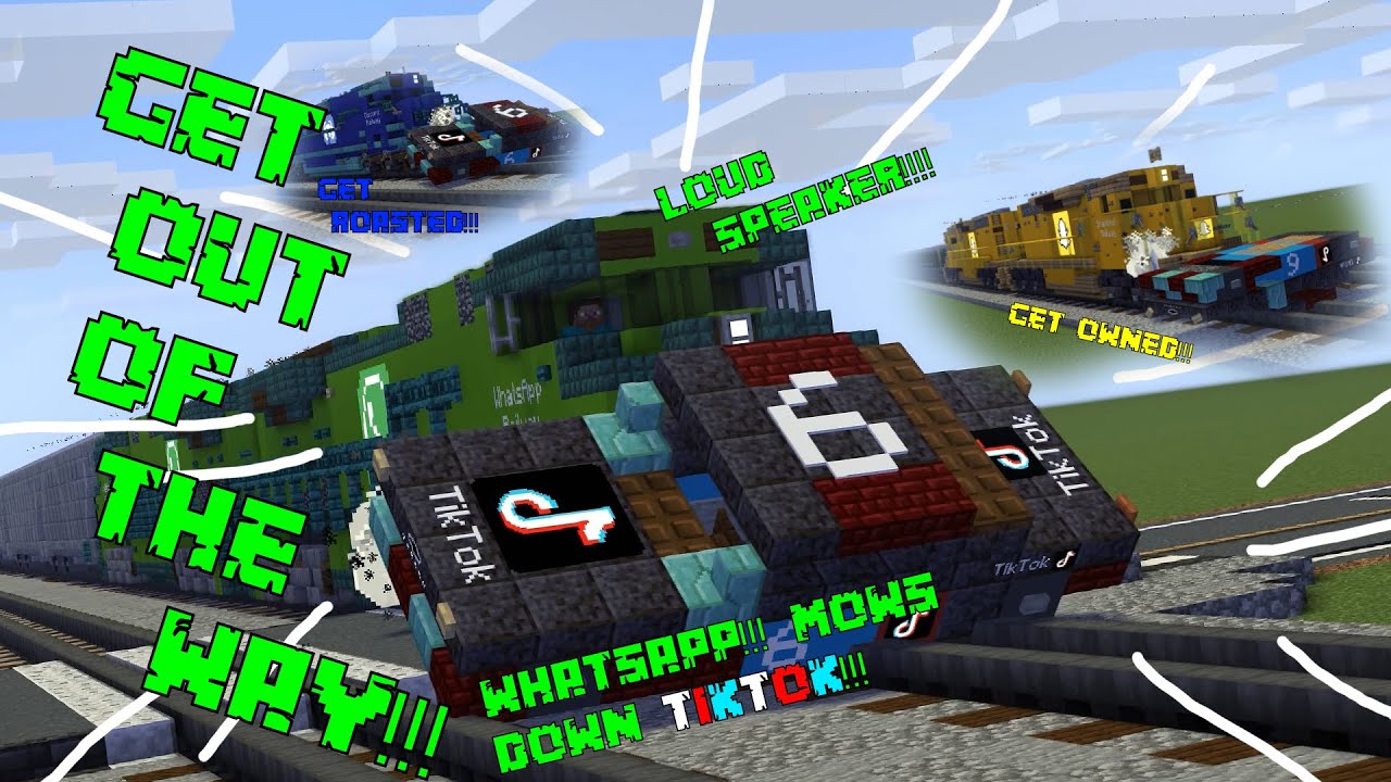 Whatsapp Train Vs Tiktok Car In Minecraft Animation Youtube