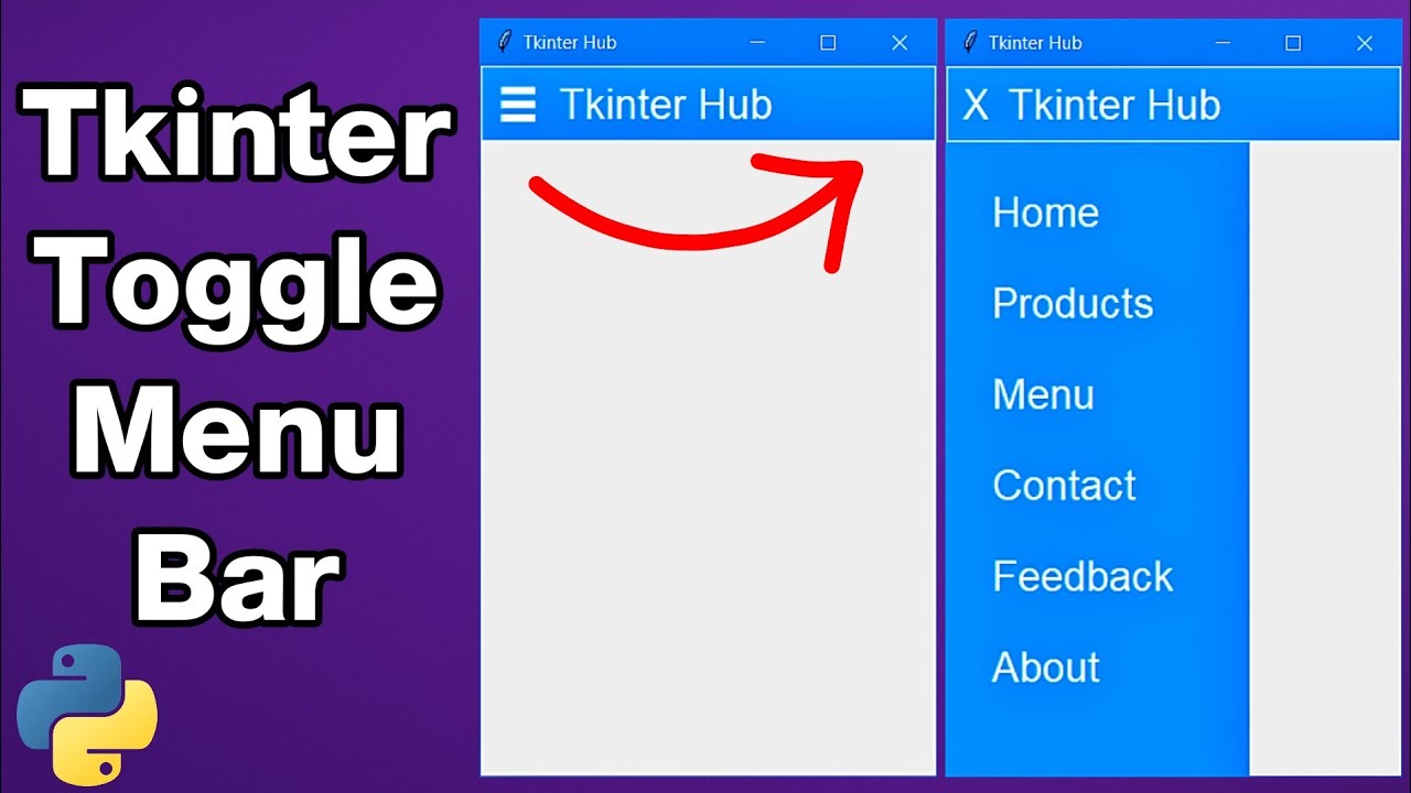 Create Toggle Menu In Tkinter Extending Menu In Tkinter Side Menu