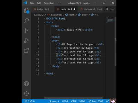 Class Exercise 2 Part 2 Task A Basic Html Youtube