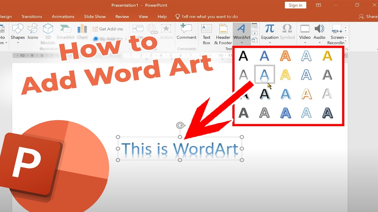 How To Add Wordart To Powerpoint Youtube