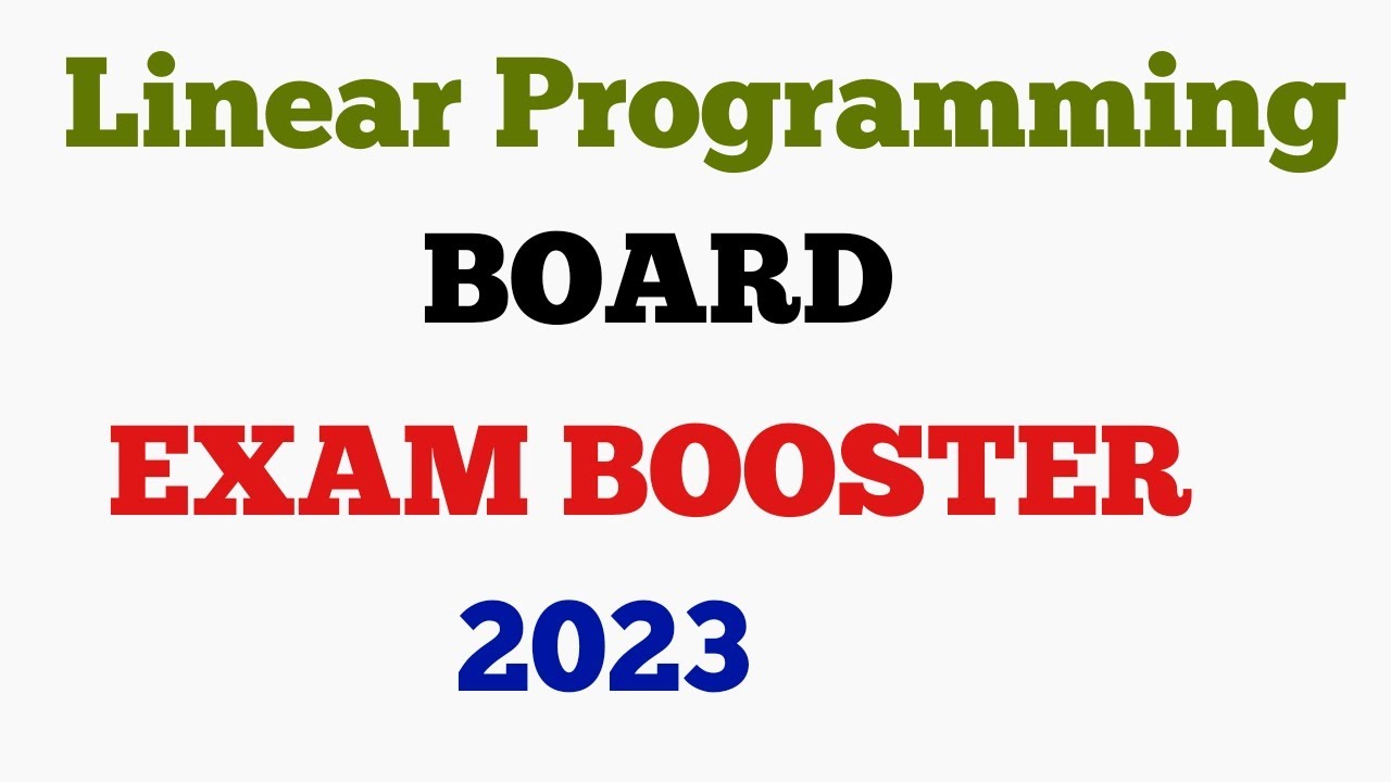 Linear Programming Lecture 3 Youtube