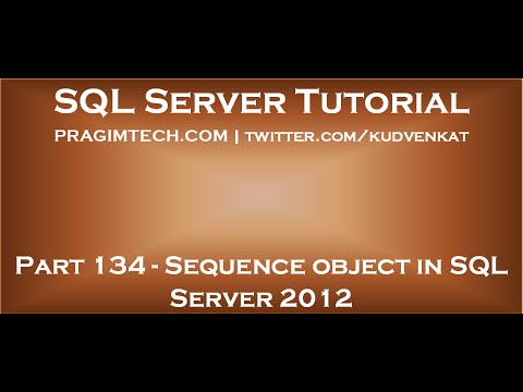 Sequence Object In Sql Server 2012 Youtube