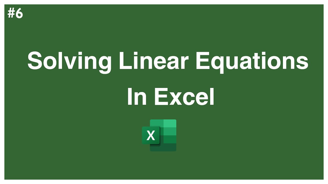 Solving Linear Equations In Excel Youtube