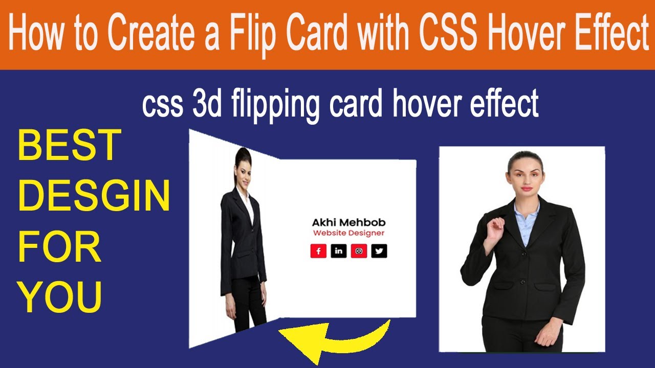 Css Hover Effects Tutorial Css 3d Flipping Card Hover Effect Youtube