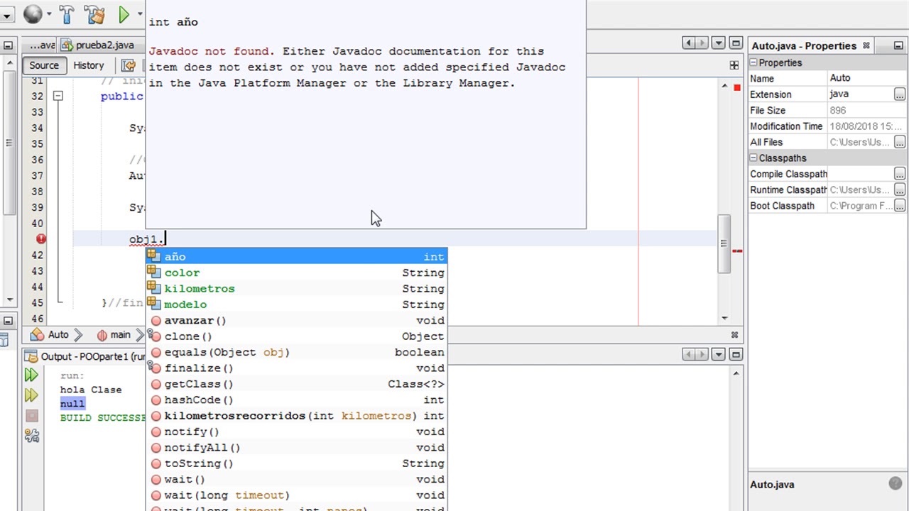 Crear Objetos En Java Netbeans Youtube