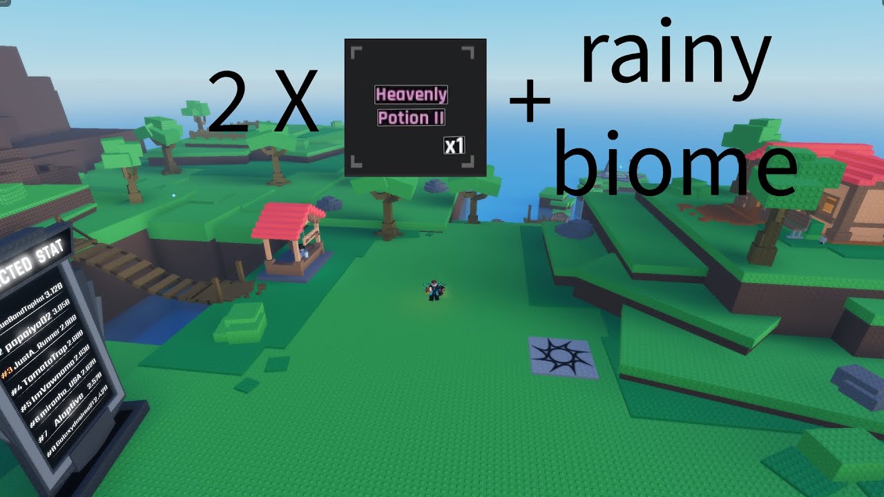 Using Two Heavenly 2 Potions In Rainy Biome And Getting Crazy Auras
