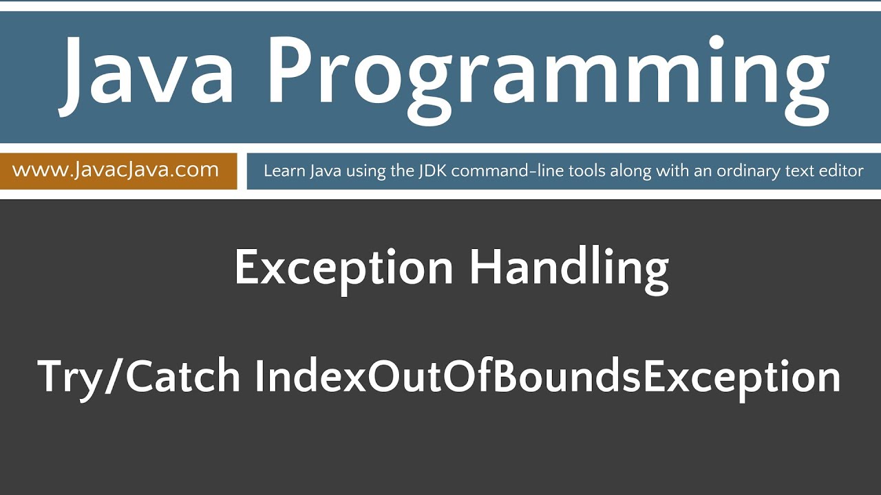 Learn Java Programming Try Catch Indexoutofboundsexception Tutorial