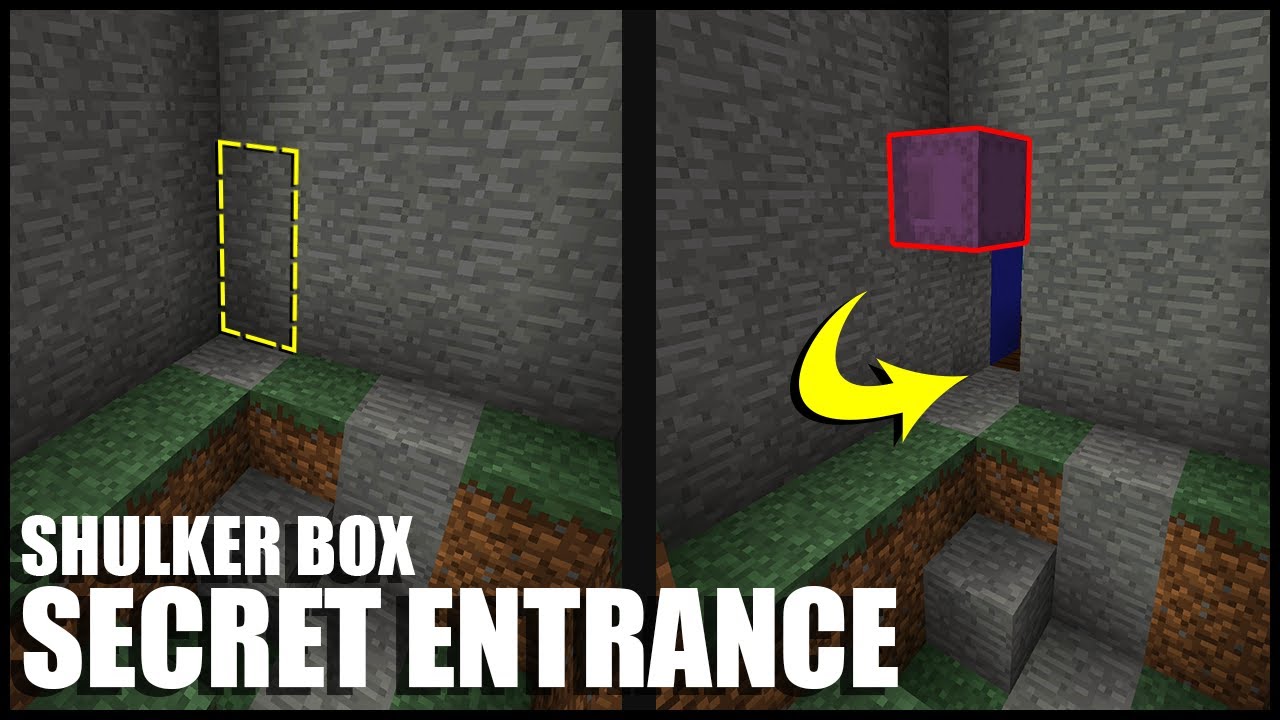 How To Make A Shulker Box Secret Entrance In Minecraft Youtube