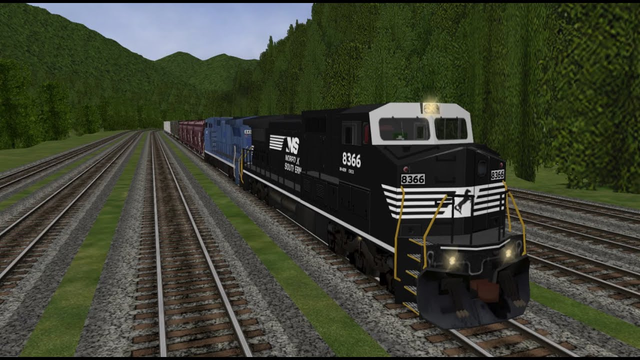 Open Rails Msts Chasing Norfolk Southern C40 8w Short Mixed Freight