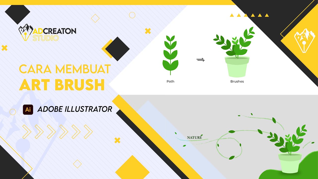Cara Membuat Art Brush Di Adobe Illustrator Cc 2020 Youtube