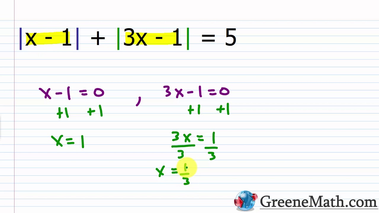 Solving Advanced Absolute Value Equations Youtube