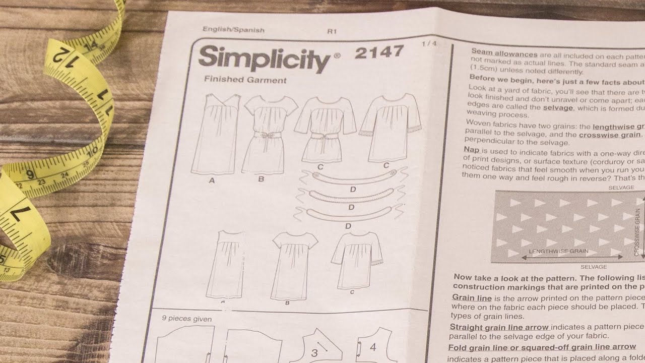 How To Read A Sewing Pattern The Instructions Youtube