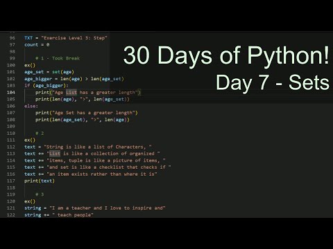 30 Days Of Python Day 7 Youtube