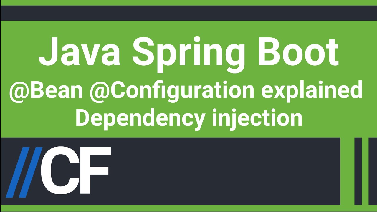 Java Spring Boot Bean Configuration Explained Dependency Injection