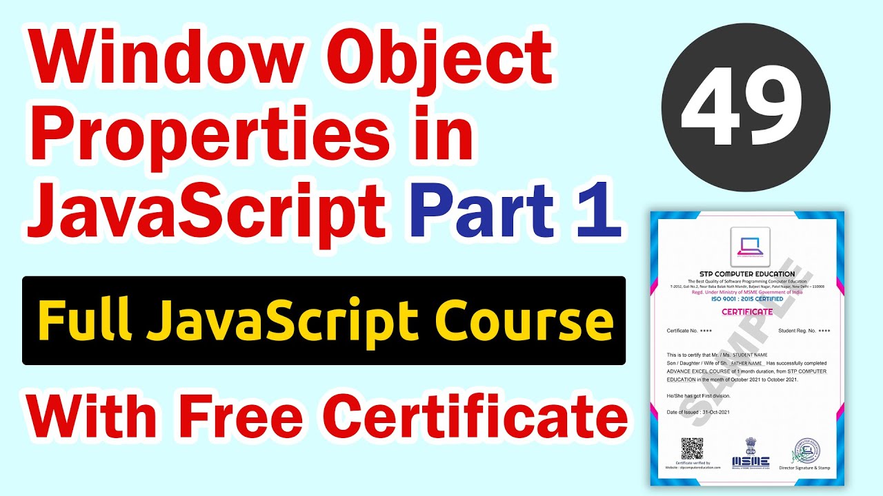Window Object Properties In Javascript Part 1 Youtube