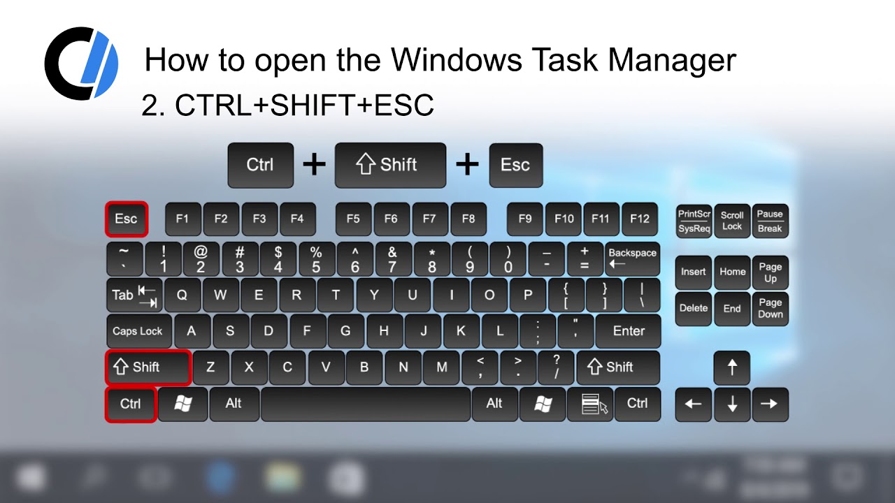 How To Open The Windows Task Manager Youtube