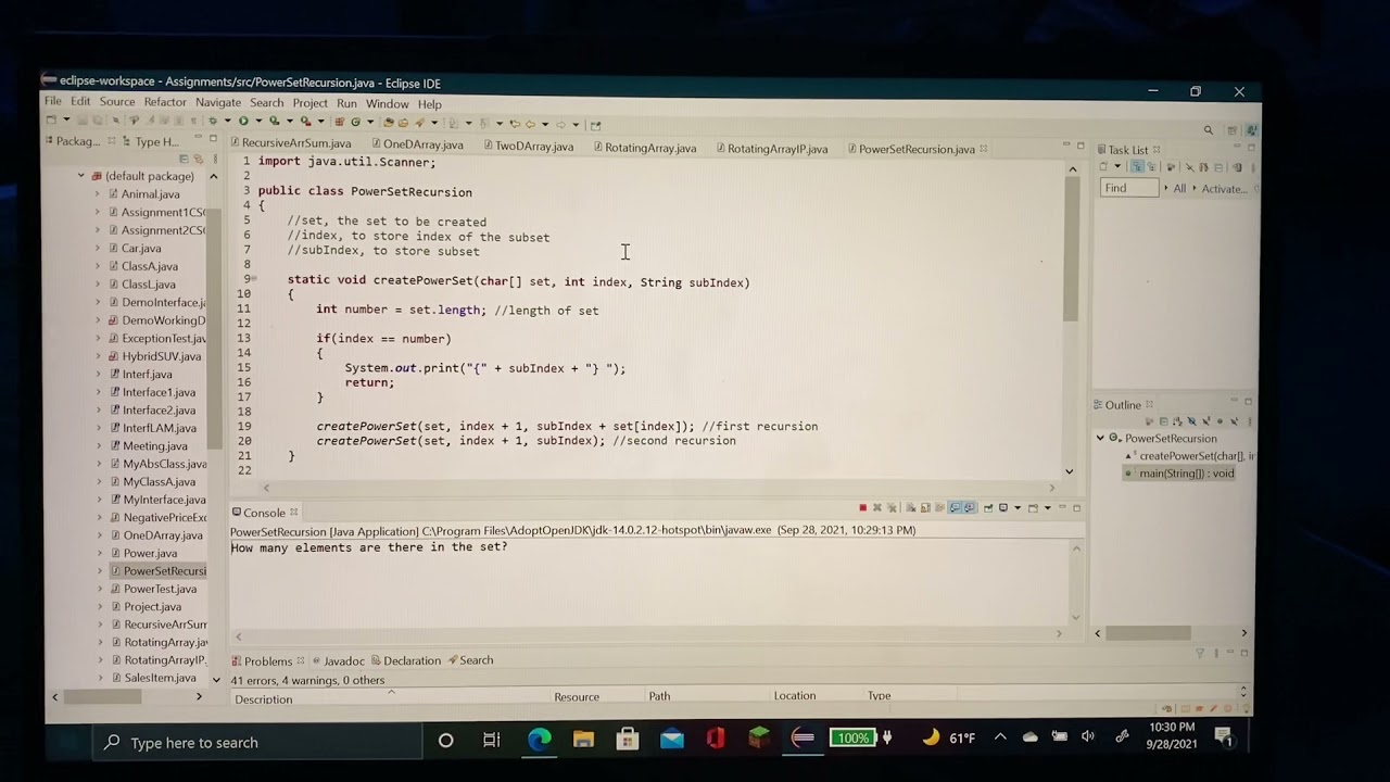 Power Set Recursion Youtube