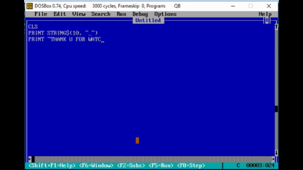 String Function In Qbasic Youtube