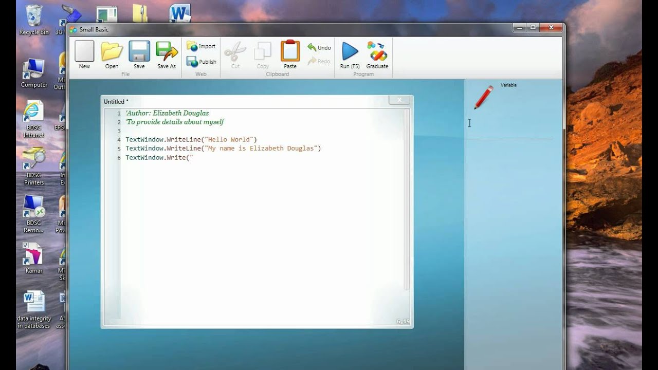 Small Basic Using Textwindow Writeline Youtube