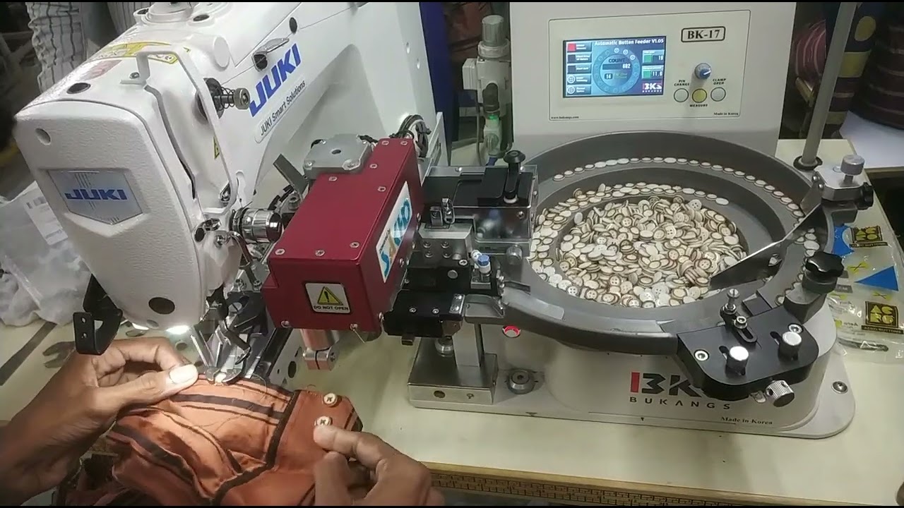 Juki Lk 1903bns With Automatic Button Feeder Machine Youtube