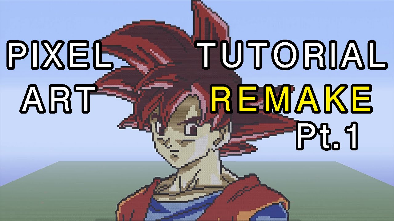 Minecraft Pixel Art Tutorial Super Saiyan God Goku Dbz Part 1