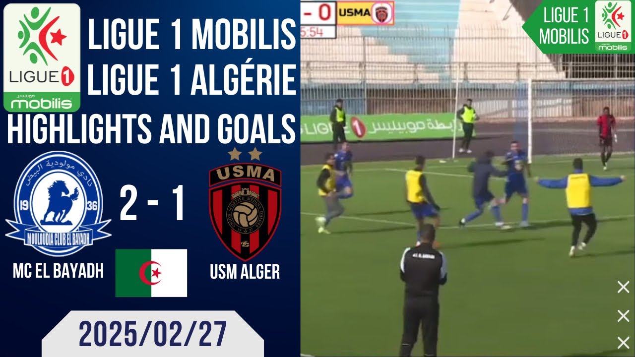 Mc El Bayadh Vs Usm Alger 2 1 Highlights And Goals Ligue 1