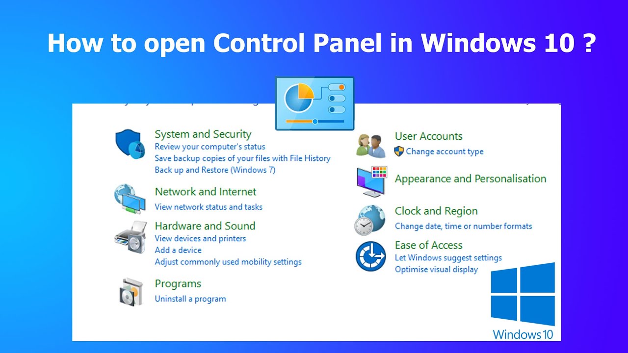 6 Different Ways To Open Control Panel In Windows 10