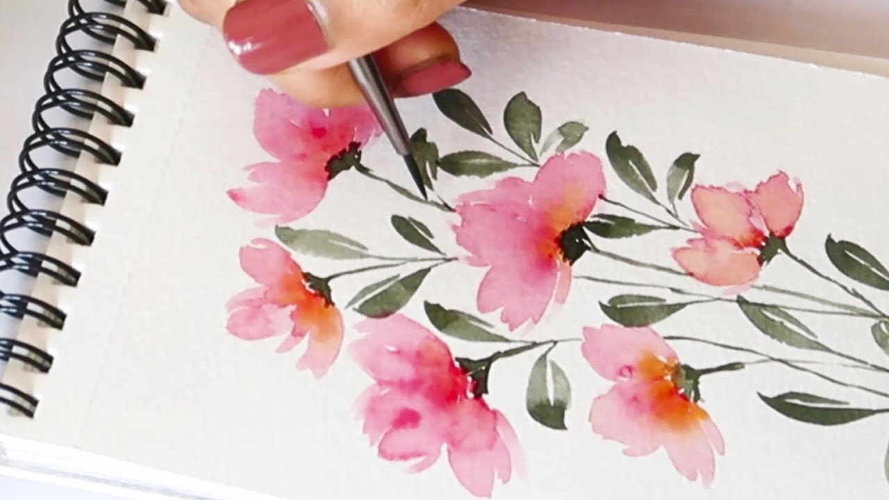 How To Draw Simple Watercolor Flowers Infoupdate Org