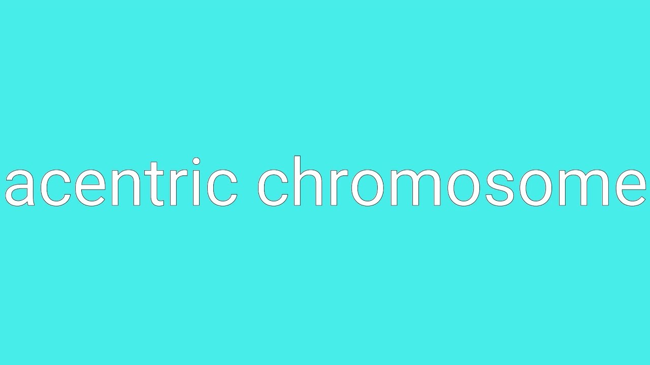 Acentric Chromosome Definition Meaning Youtube
