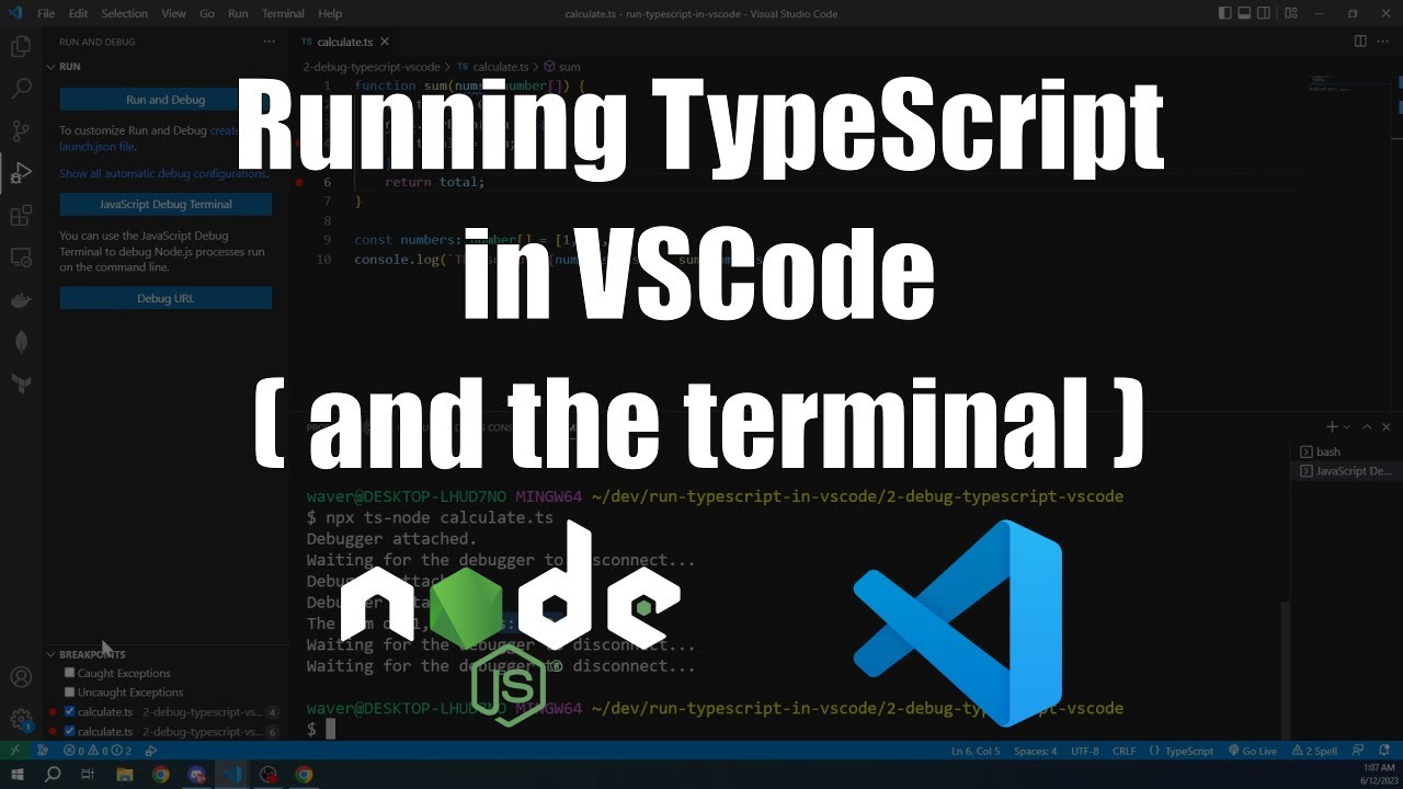 How To Run Typescript In Visual Studio Code Youtube